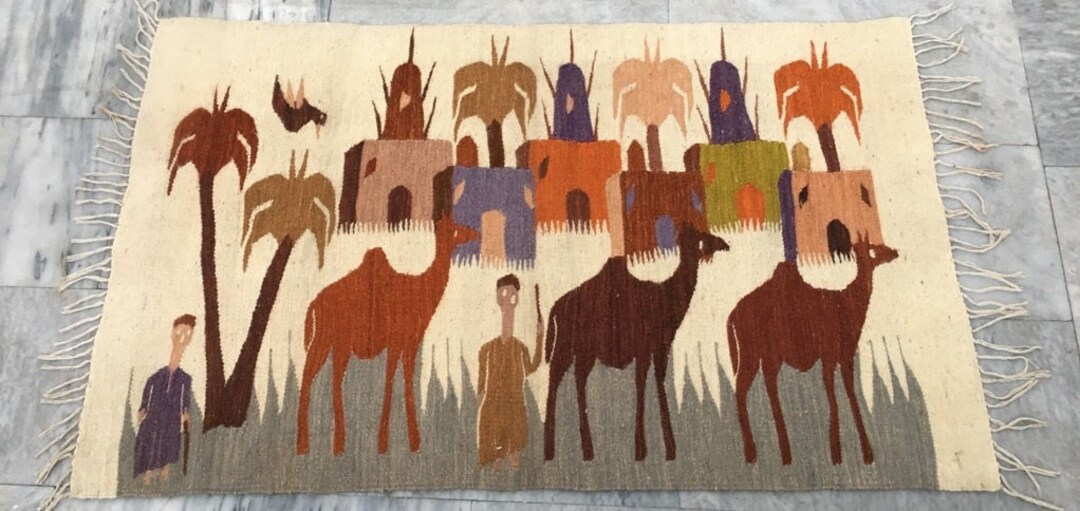 3x4 Turkish Kilim, Vintage Kilim, Handwoven Rug, Pictorial Rug ...