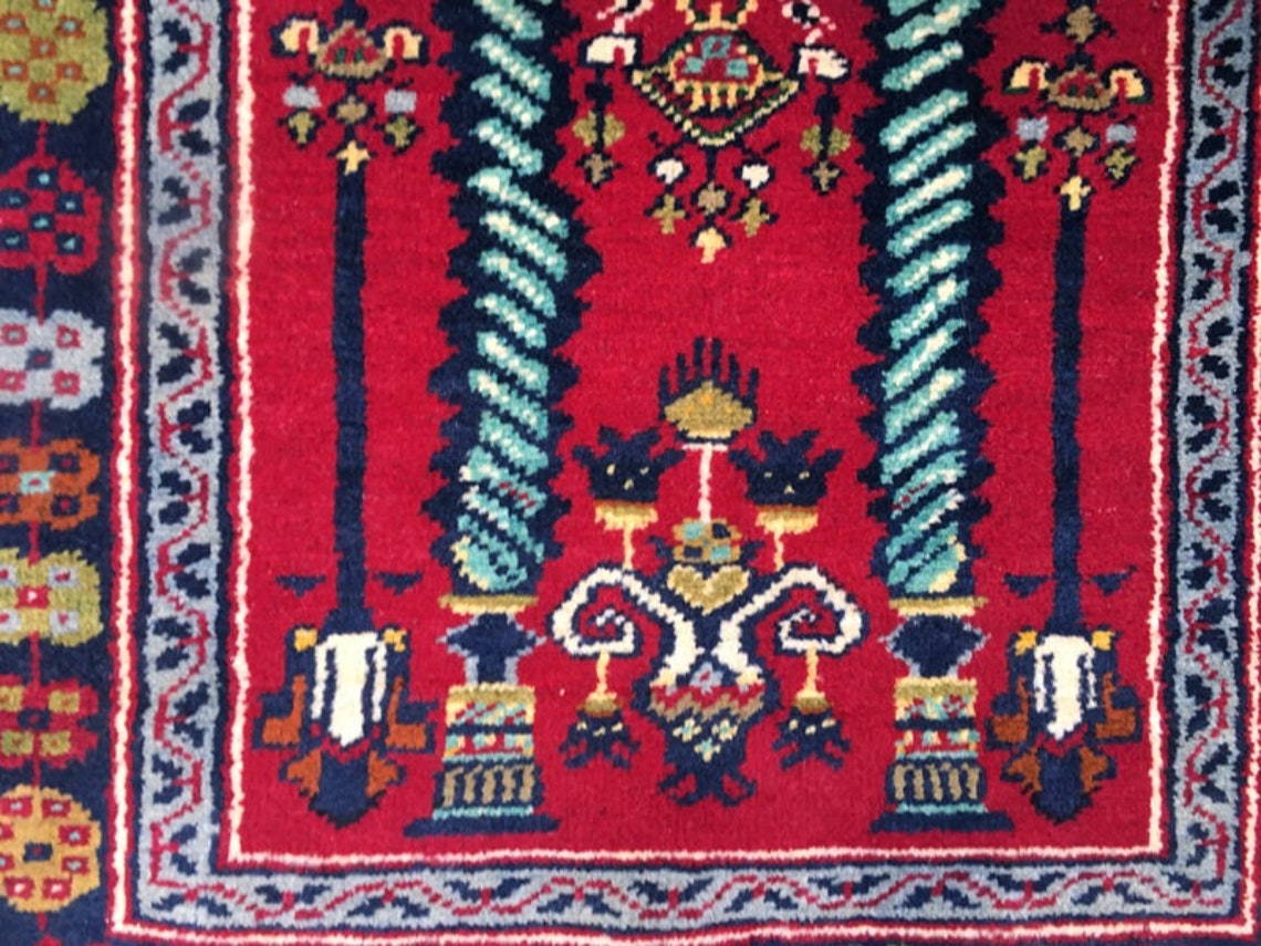Handwoven Rug Afghan Rug Vintage Rug Tribal Rug Prayer Rug - Etsy