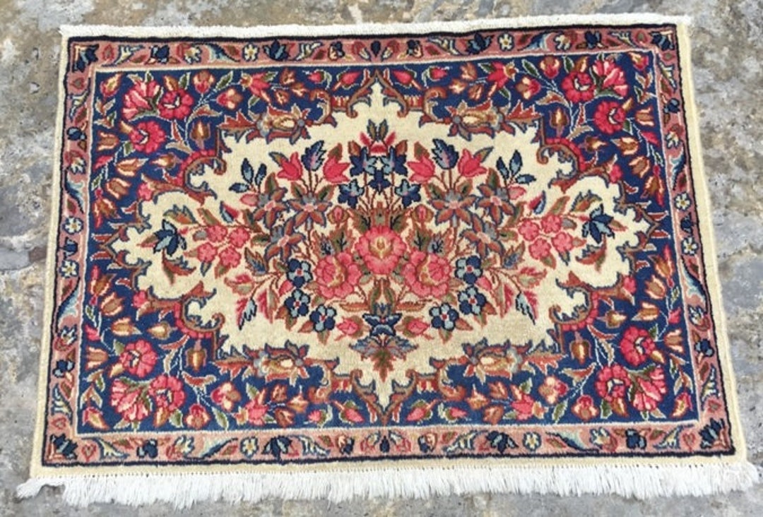Vintage Rug Handmade Rug Afghan Rug Floral Rug Small Rug Kitchen Kilim ...