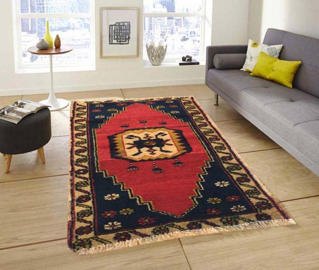 3x2 Vintage Afghan Rug Turkish Rug Handwoven Rug Sheraz Rug - Etsy