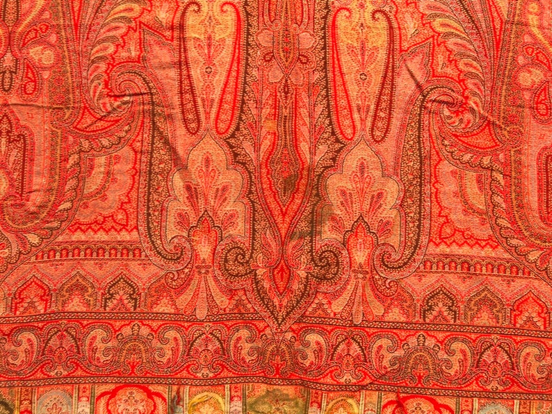 Antique Large Paisley Handwoven Shawl Woman Fashion | Etsy