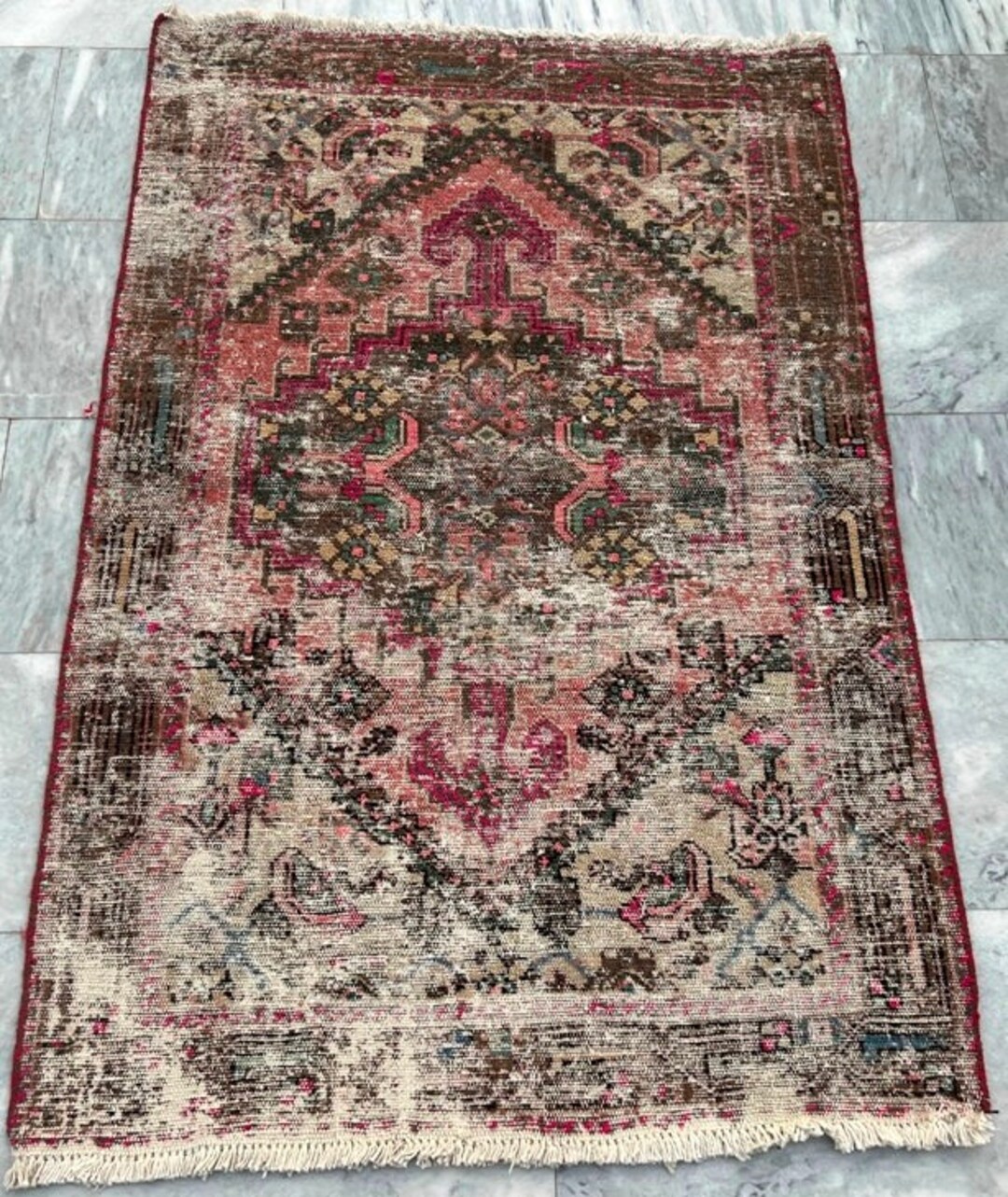 3x5 Antique 100 Year Old Afghan Rug, Handmade Rug Traditional Floor Rug ...