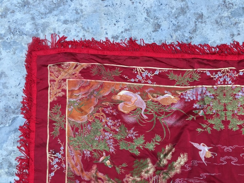 3x4 Low Price Vintage Chinese Tablecloth Silk Kitchen Dinning - Etsy