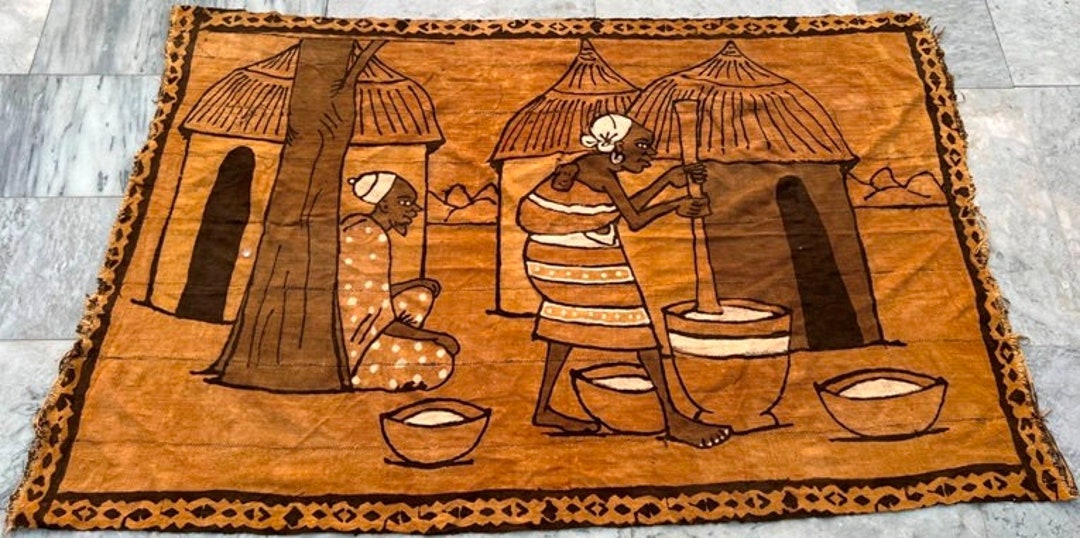 Antique African Tapestry, Hand Painting, Pictorial Tapestry, Wall ...