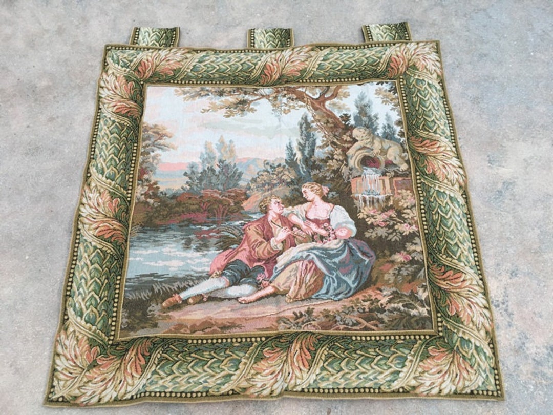 LOW PRICE Large Vintage French Pictorial Tapestry Wall Hangings Kitchen ...
