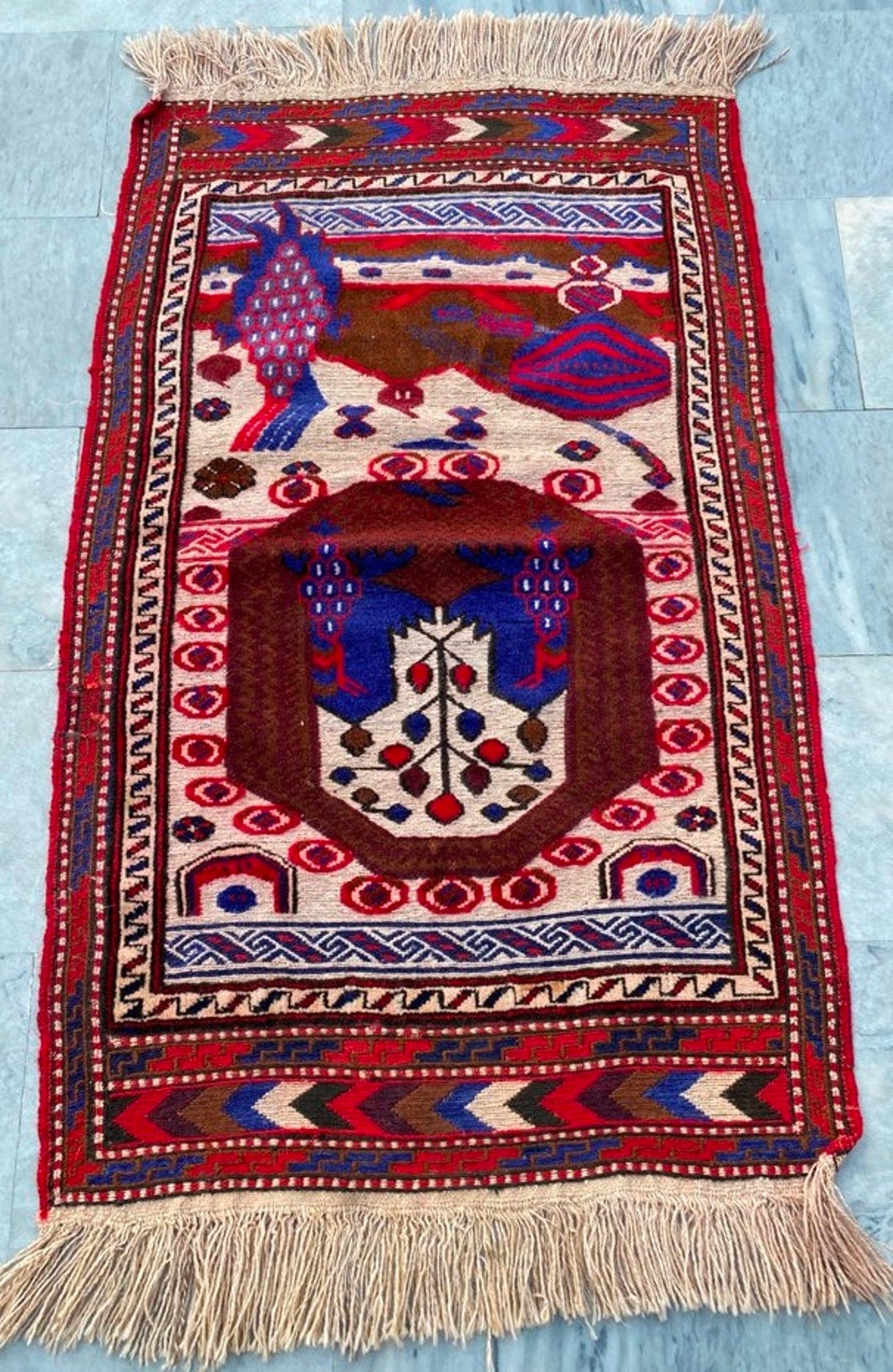 3x4 Vintage Rug Handwoven Rug Afghan Rug Living Room Rug Oriental Rug ...