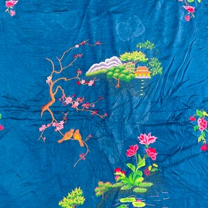 4x6 Vintage Chinese Tablecloth Silk Kitchen Dinning Table Cover ...
