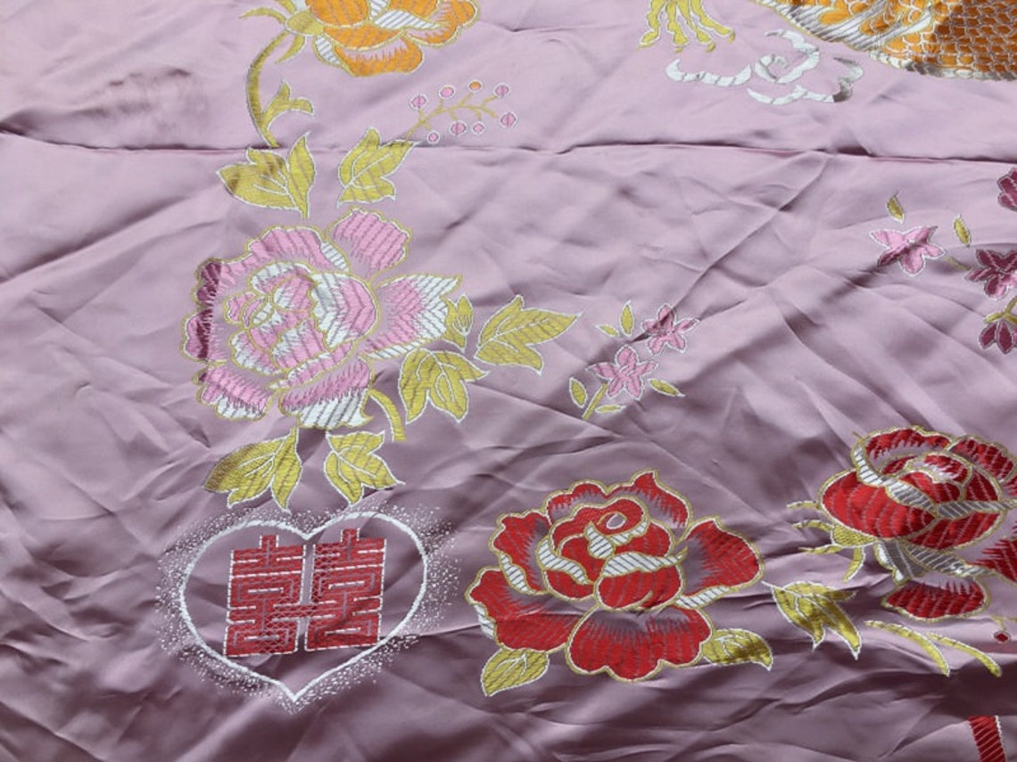 6x7 Low Price Vintage Chinese Tablecloth Silk Kitchen Dinning - Etsy