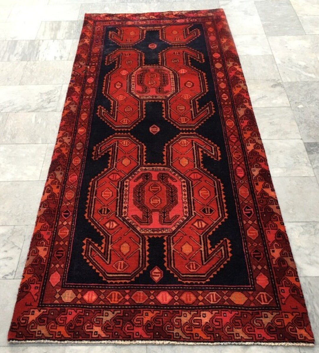 Vintage Afghan Handmade Hallway Runner Rug, Kitchen Runner Rug, Stair 8 ...