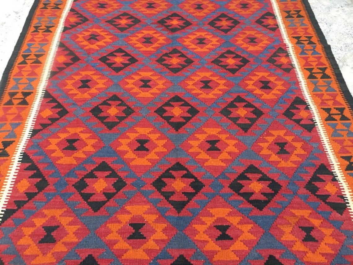 Area Rug Hand Knotted Rug Turkish Rug Turkish Rug Afghan Kilim - Etsy