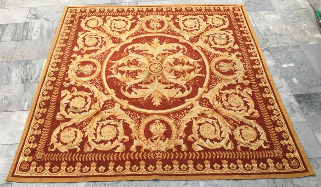 French Aubusson Rug, 6x7 Rugs, Handmade Rug, Area Rug, Vintage Rug ...