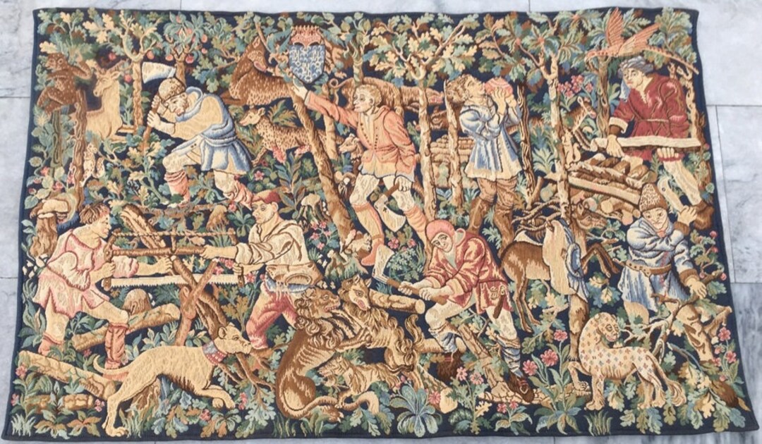 2x4 French Tapestry, Vintage Tapestry, Floral Tapestry, Authentic ...