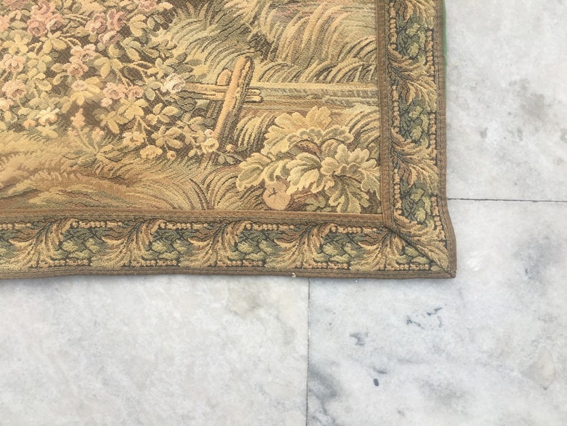 2x3 French Tapestry, Vintage Tapestry, Floral Tapestry, Authentic ...