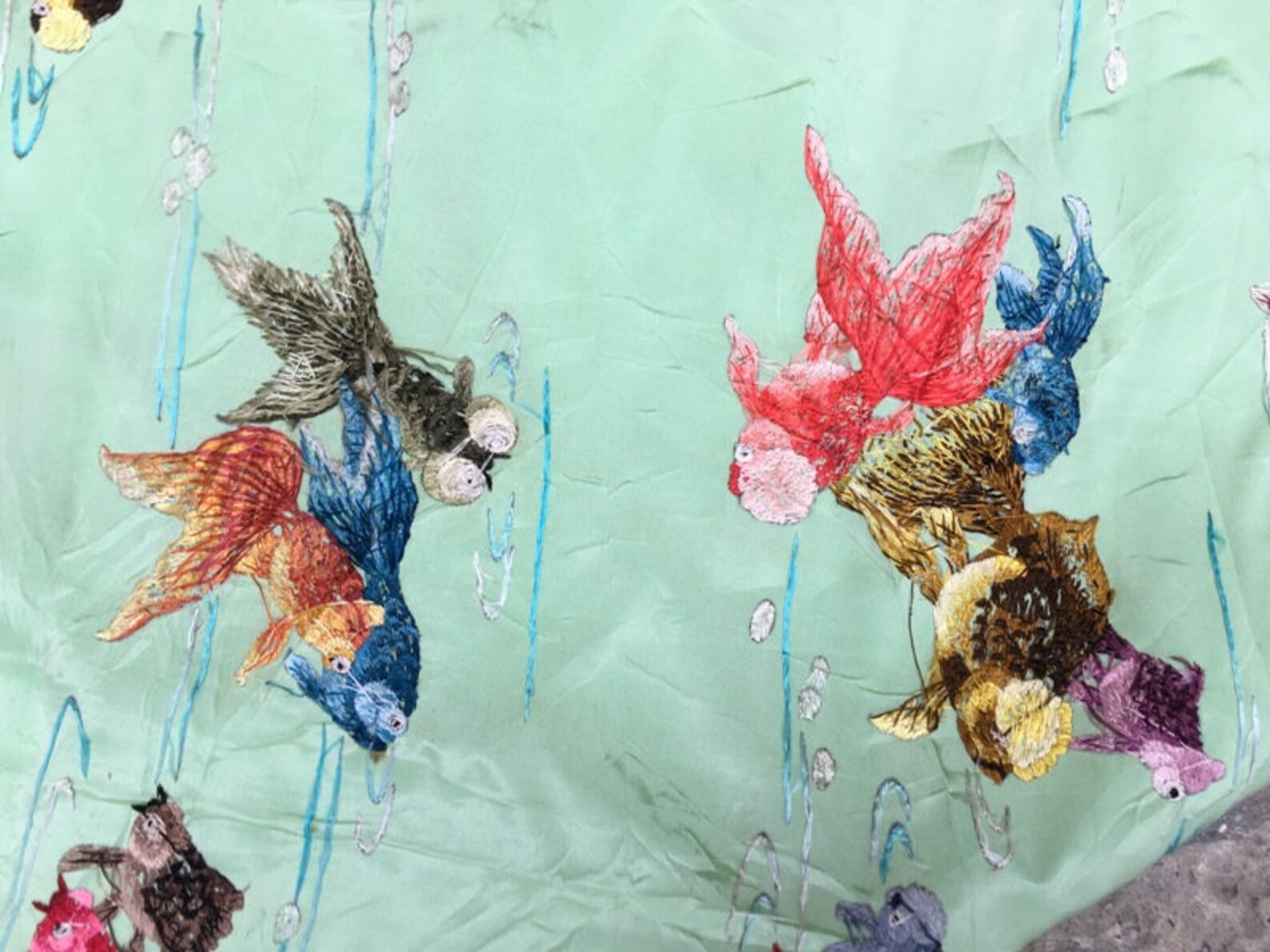 5x6 Vintage Chinese Table Cloth Silk Fishes Table Cover - Etsy