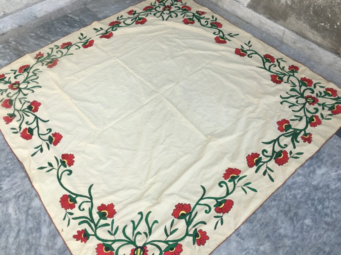 5x5 Antique Turkish Tablecloth Kitchen Dinning Tablecloth Hand | Etsy
