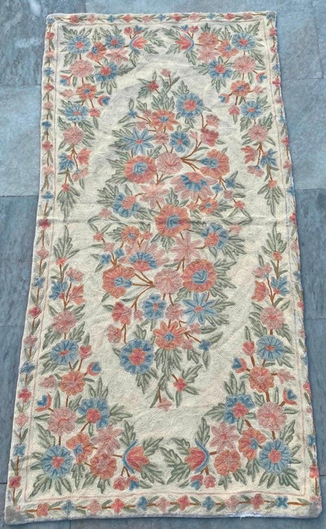 French Aubusson Rug, 2x4 Rugs, Handmade Rug, Area Rug, Vintage Rug ...