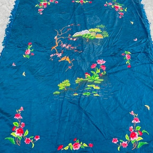 4x6 Vintage Chinese Tablecloth Silk Kitchen Dinning Table Cover ...