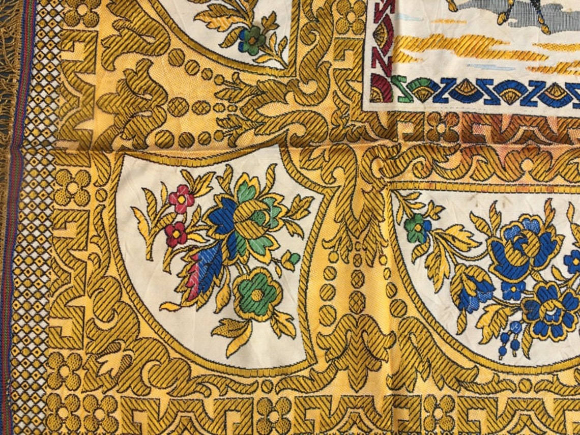 4x4 Vintage Chinese Silk Table Cloth Fighting Table Cover | Etsy