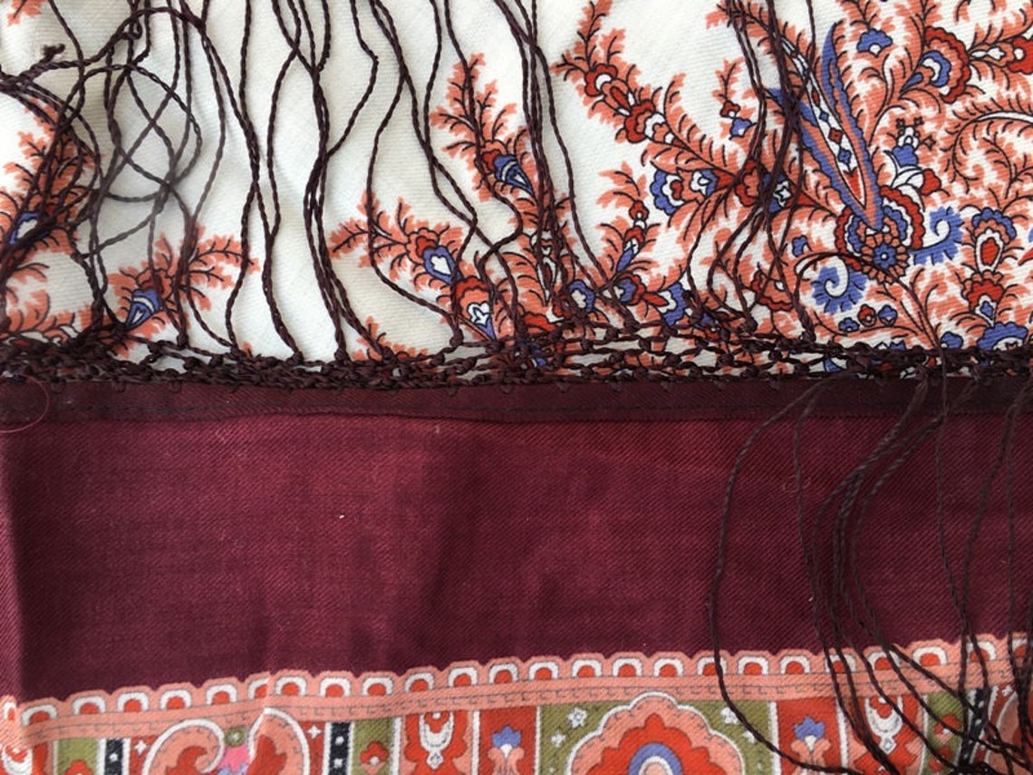 5x5 Vintage Paisley Shawl Woman Scarf Wool Shawl Fashion | Etsy