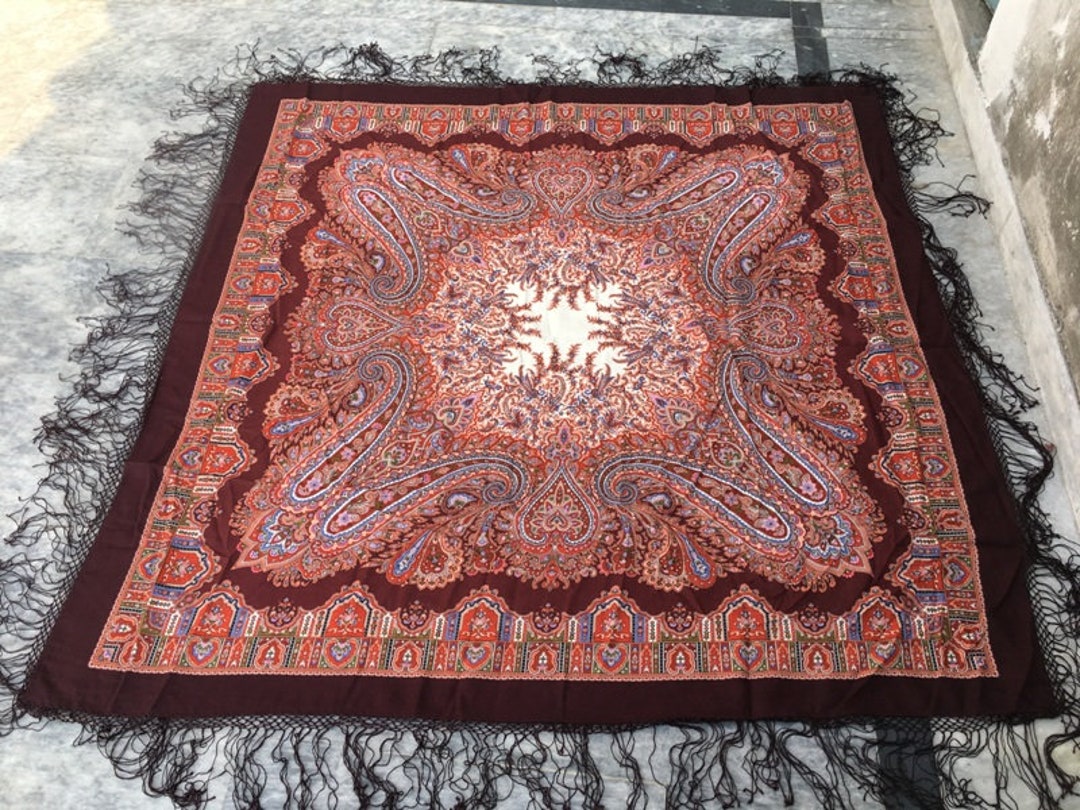 5x5 Vintage Paisley Shawl Woman Scarf Wool Shawl Fashion - Etsy