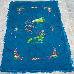 4x6 Vintage Chinese Tablecloth Silk Kitchen Dinning Table Cover ...