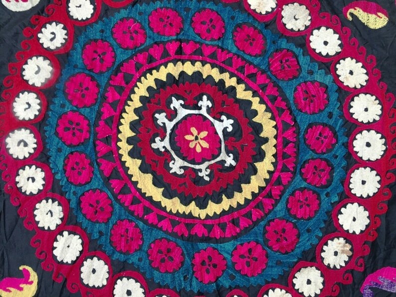 6x4 Suzani Table Cover Hand Made Table Cloth Uzbek Hand Embroidery ...
