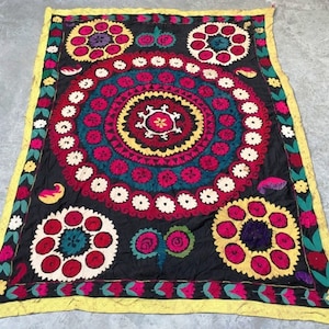 6x4 Suzani Table Cover Hand Made Table Cloth Uzbek Hand Embroidery ...