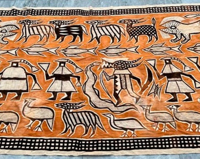 Antique African Tapestry, Hand Painting, Pictorial Tapestry, Wall ...