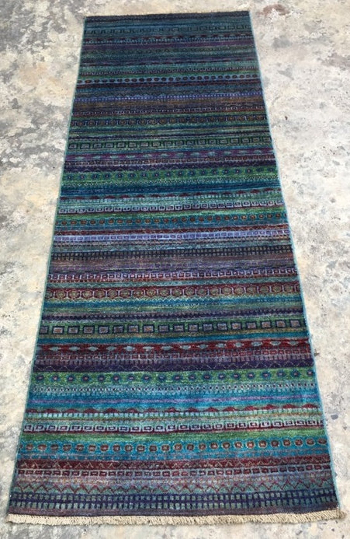 3x8 Afghan Runner Rug Turkish Rug Handwoven Rug Floor Kitchen Runner ...