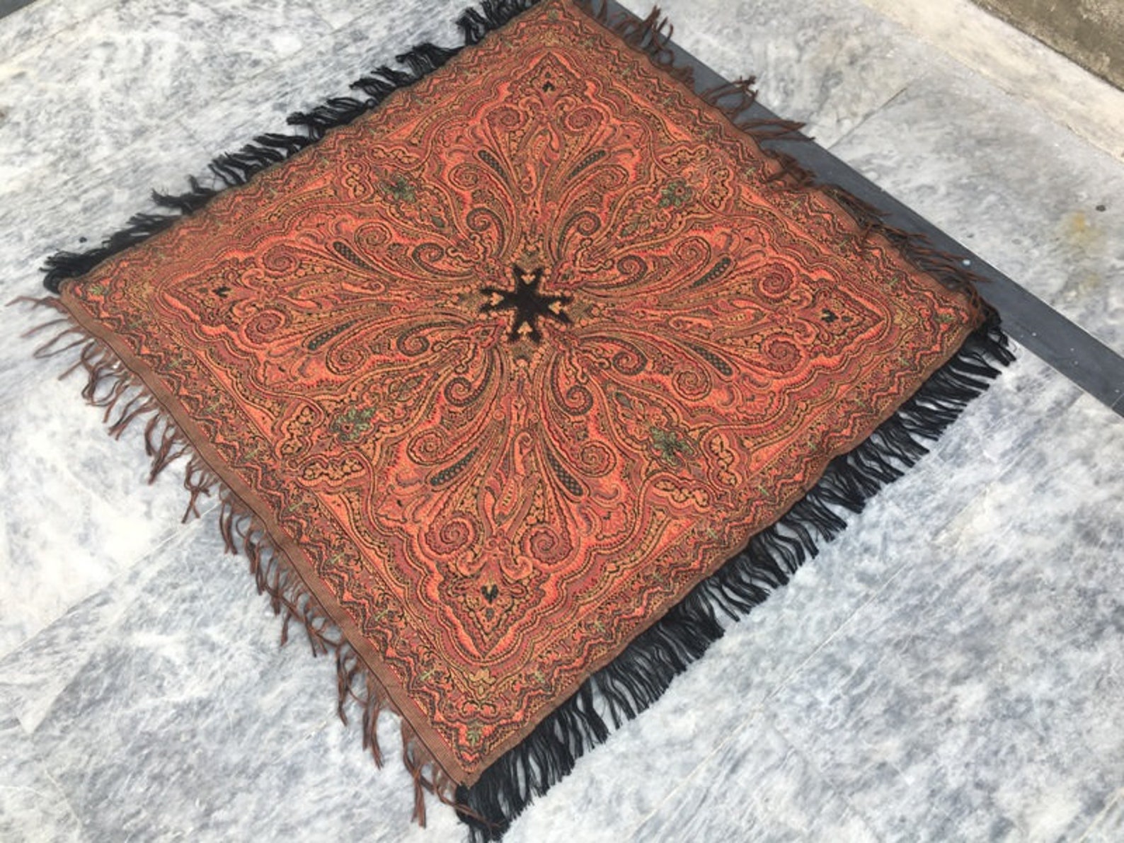 3x3 Vintage Paisley Shawl Woman Scarf Wool Shawl Fashion - Etsy