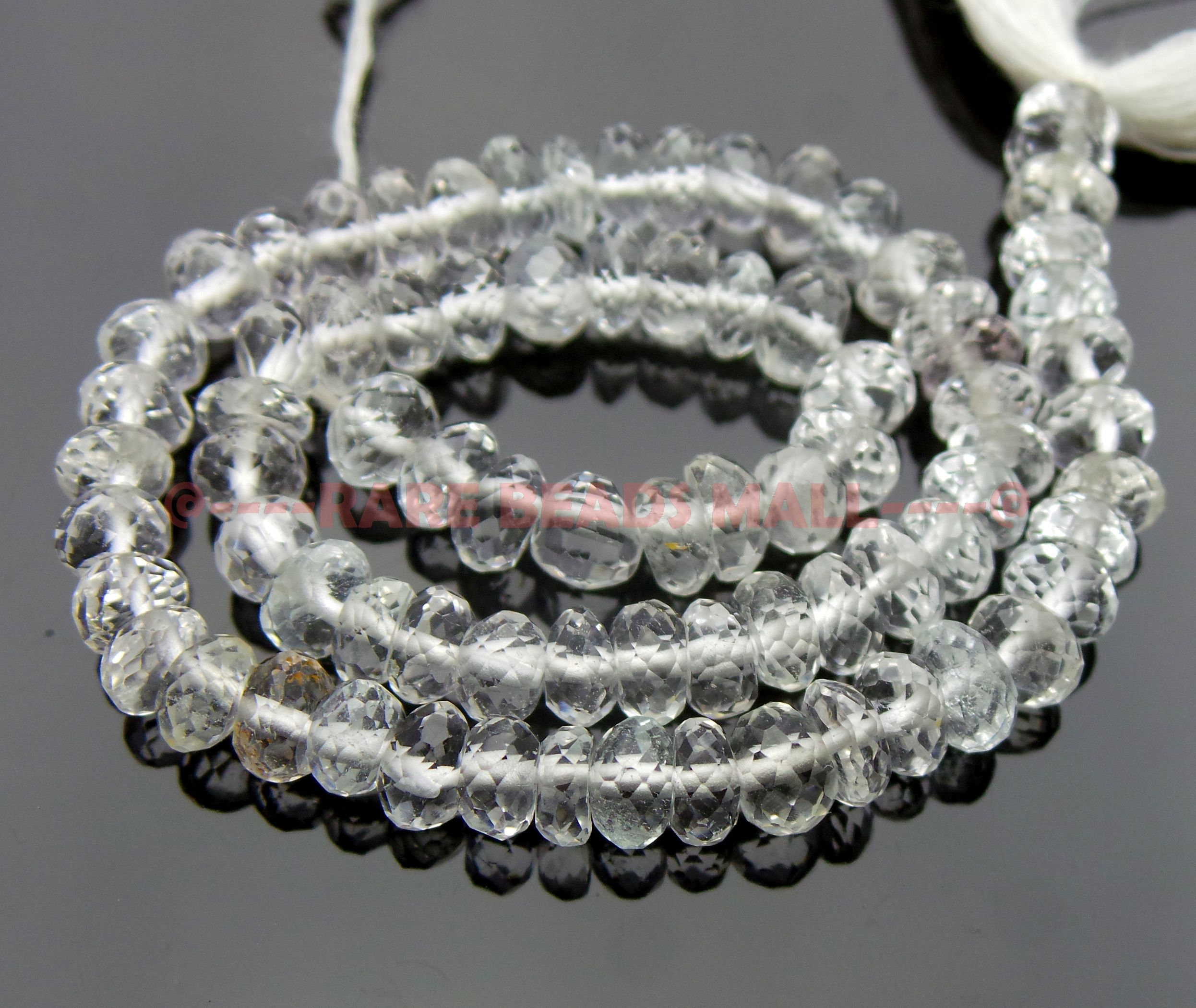 Rock Crystal Beads/Rock Crystal Rondelle Beads/Natural Rock | Etsy