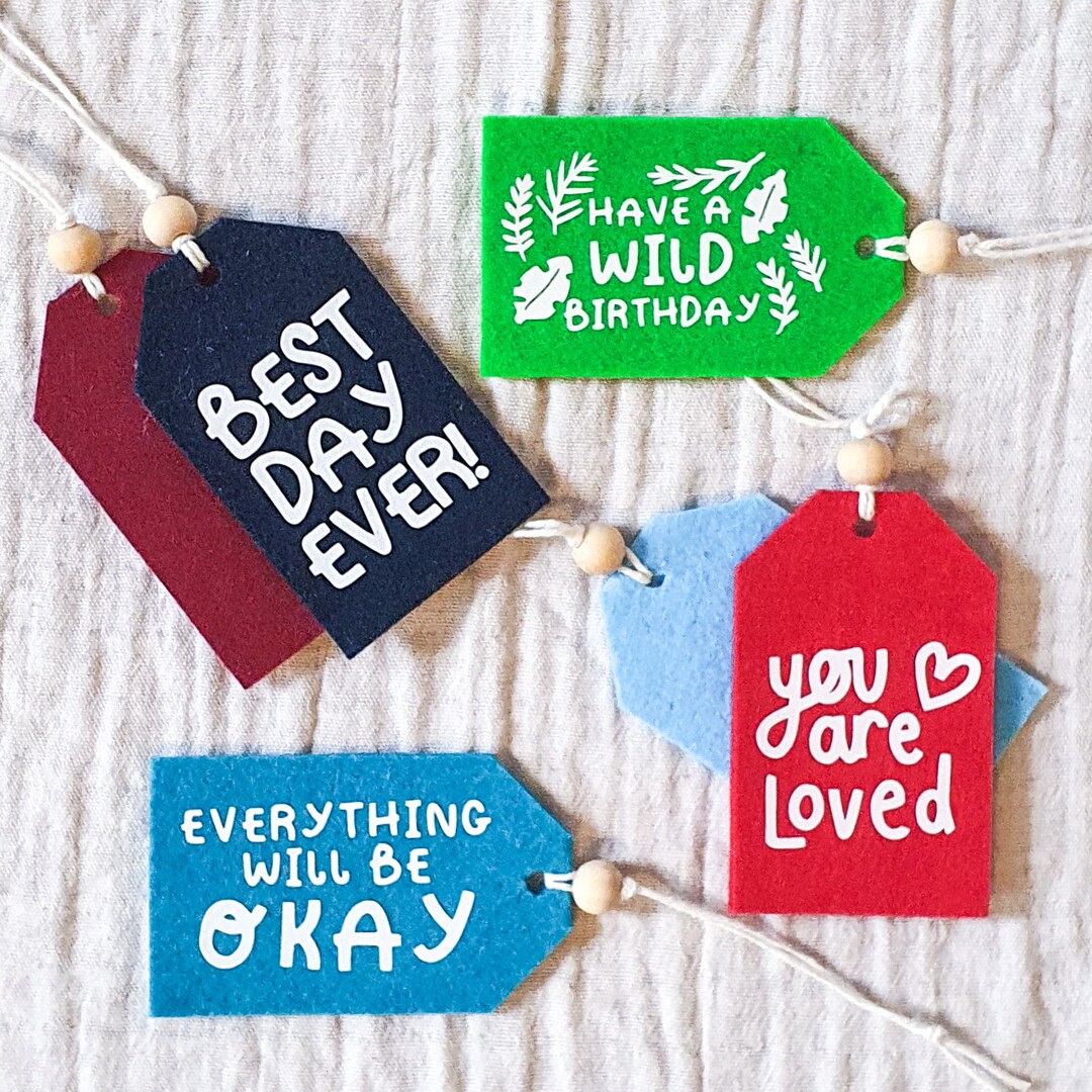 Personalised Custom Felt Tags Choose Your Design Name Special Gift ...