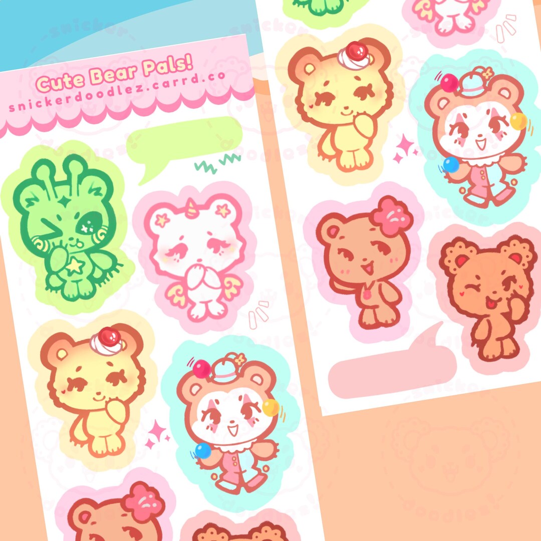 Bear Pals Sticker Sheet! - Etsy