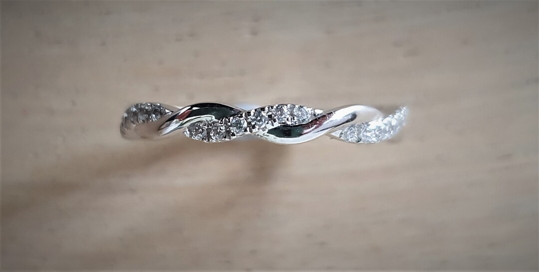 Diamond Twisted Wedding Ring/ Diamond Twisted Engagement Ring/18ct ...