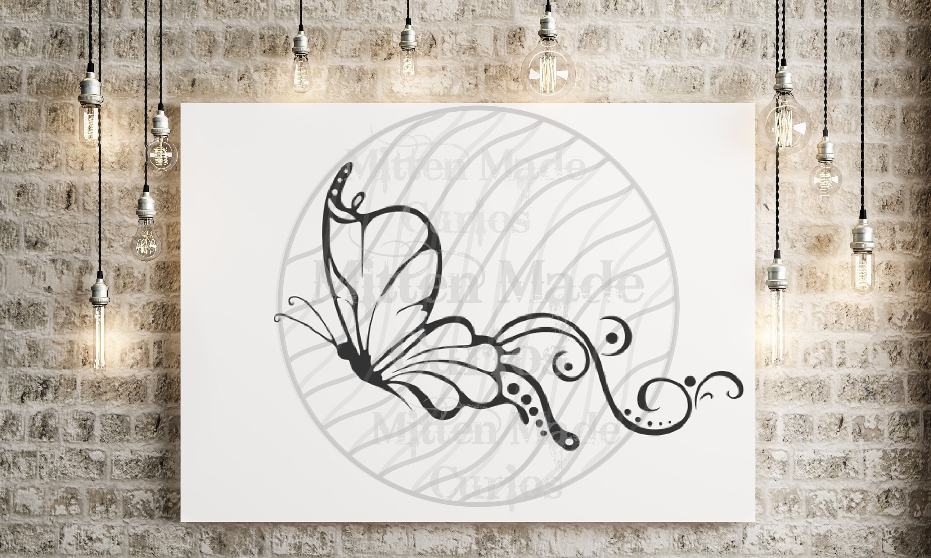 Fancy Butterfly Scroll SVG digital instant download files for | Etsy