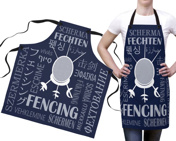 Gift for Fencer Cooking Apron With Fencing Mask and Crossed - Etsy