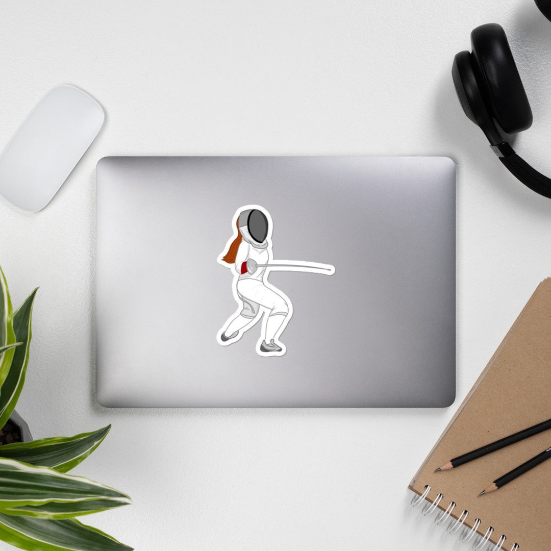 Sticker Epee Fencing Girl. Perfect Decoration for a Fencer's Laptop ...