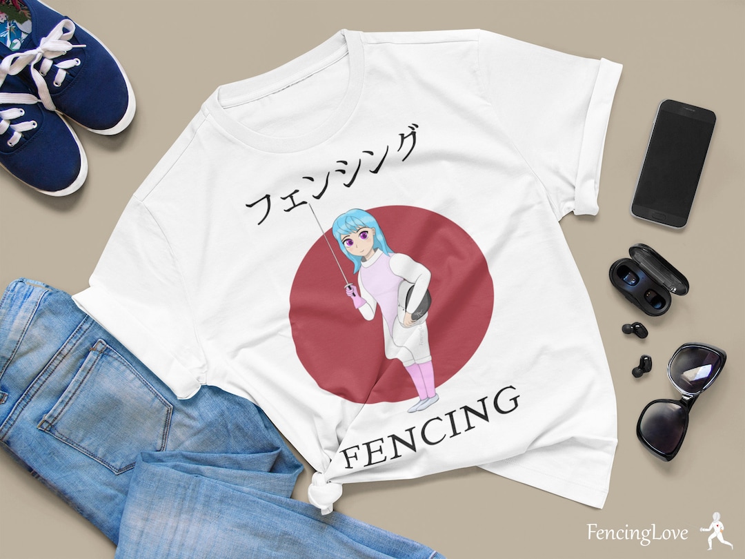 Anime Fencing Girl T-shirt for Fencers. Foil Fencing Manga Style ...
