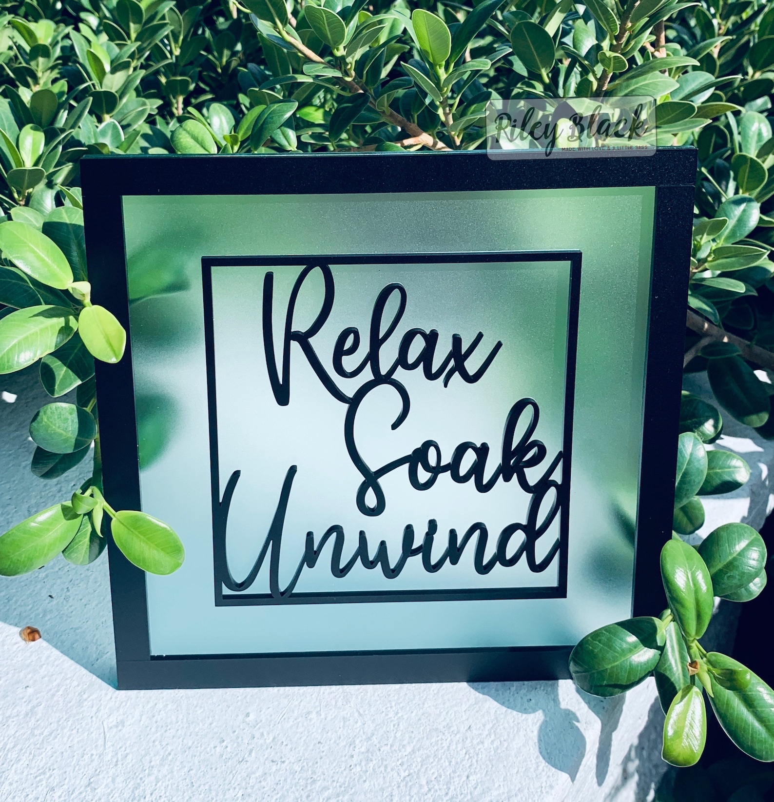 DIGITAL DOWNLOAD Relax Soak Unwind Sign With Frame Svg | Etsy