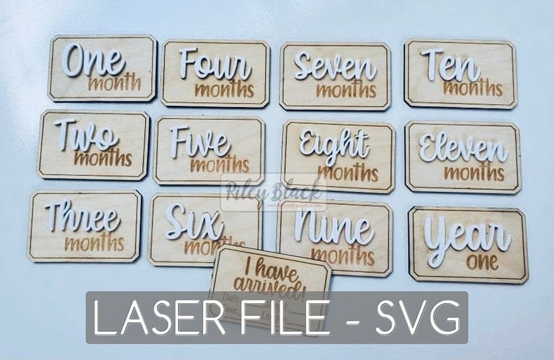 DIGITAL DOWNLOAD Simple Rectangle Layered Milestone File, Boy Milestone ...
