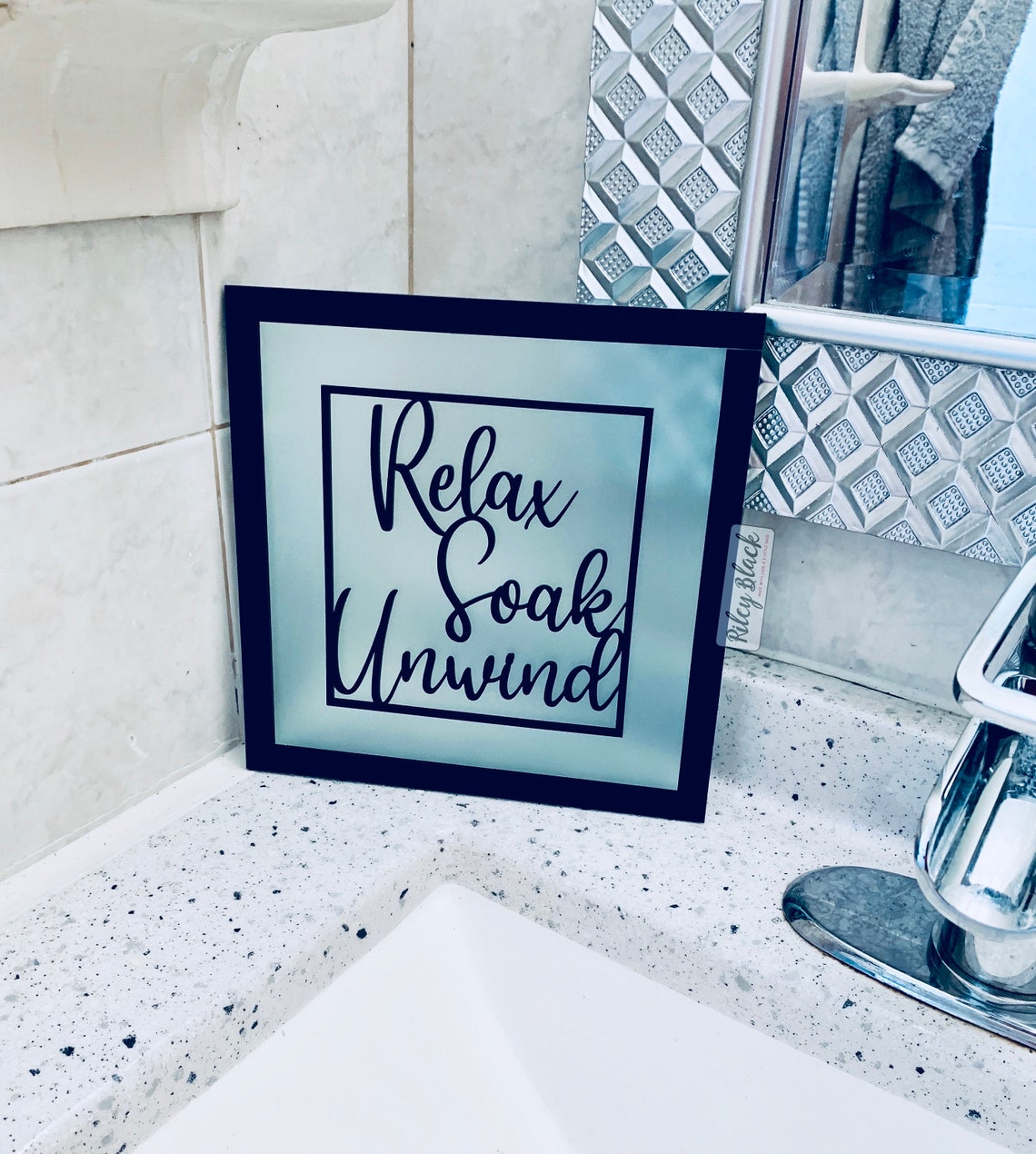 DIGITAL DOWNLOAD Relax Soak Unwind Sign With Frame Svg | Etsy