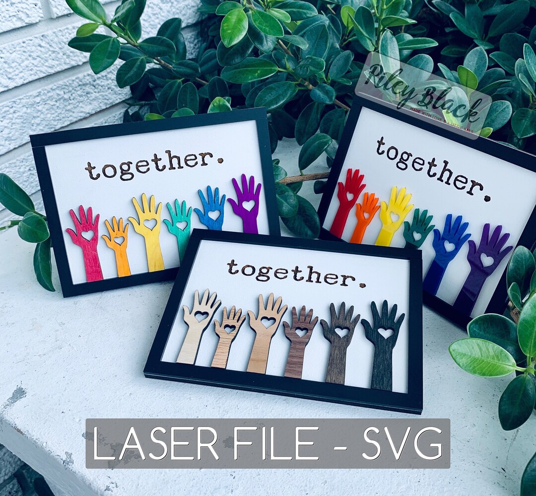 DIGITAL DOWNLOAD Together. Frame Svg, Digital Design, Unity, Human ...