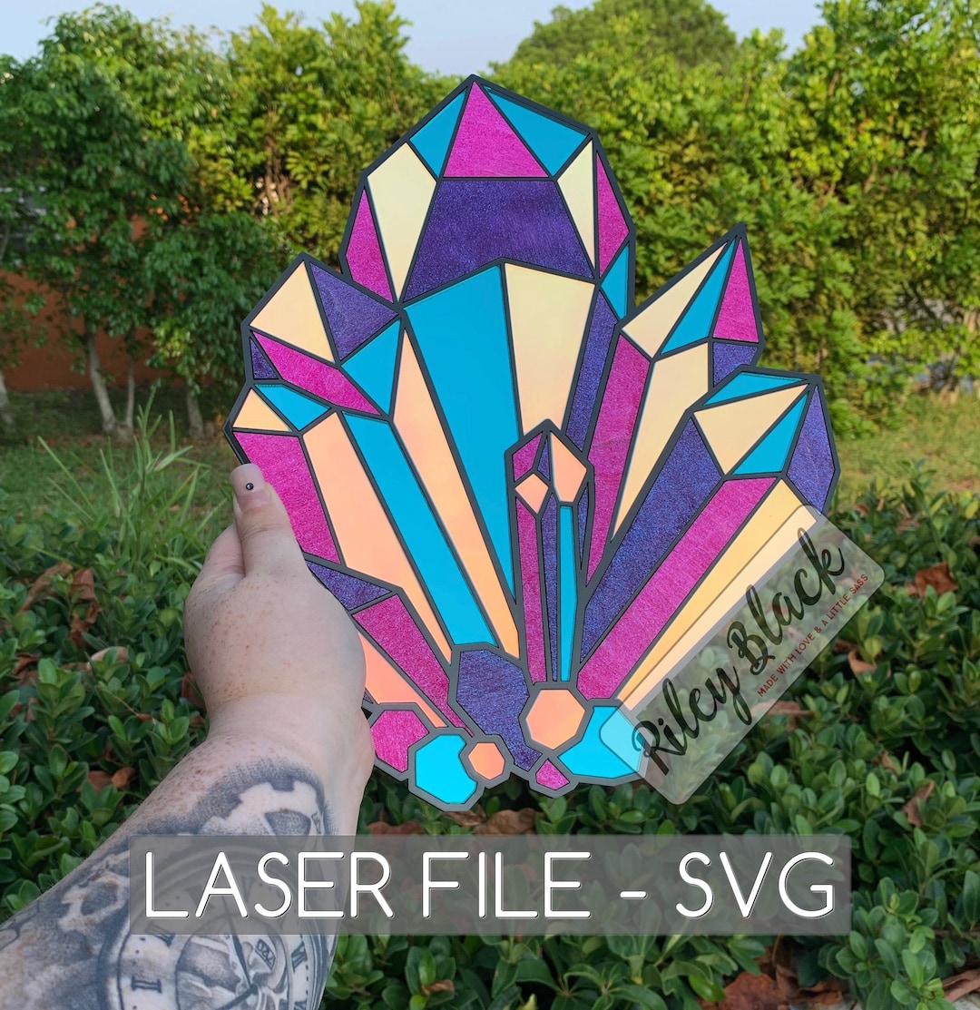 DIGITAL DOWNLOAD Crystal Cluster Svg, Gemstone Sign Svg, Gemstone ...