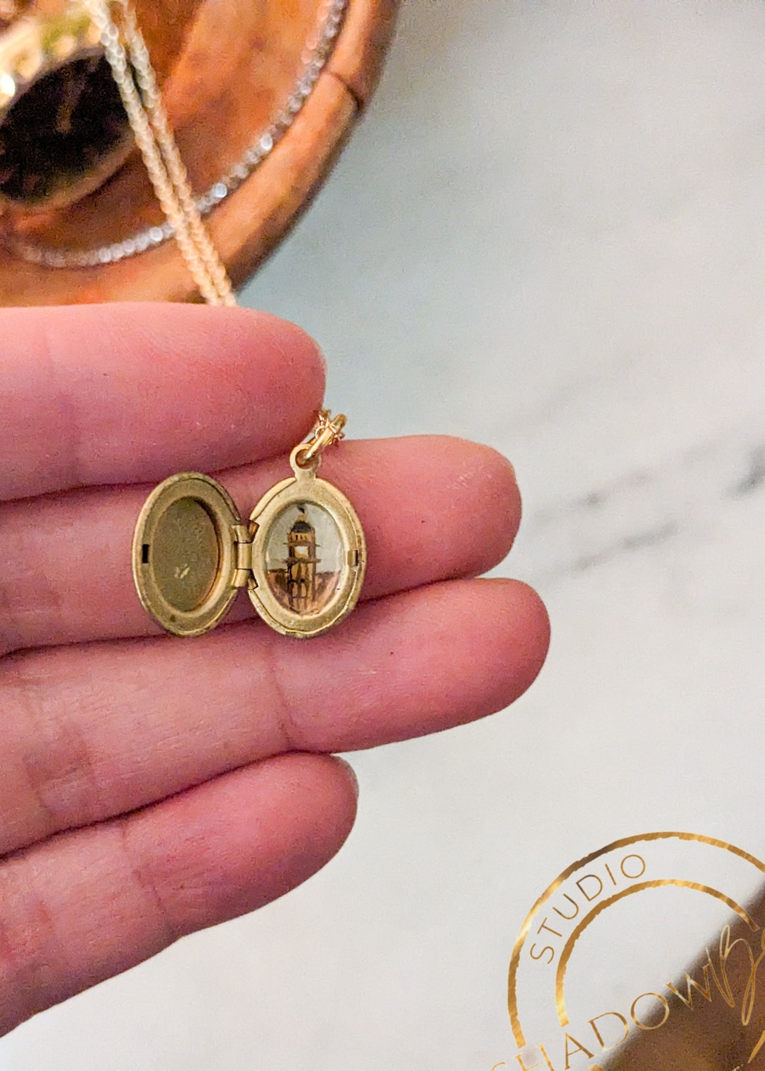 Mini Locket Hand Painted Locket London, Vintage Locket, Tiny Vintage ...