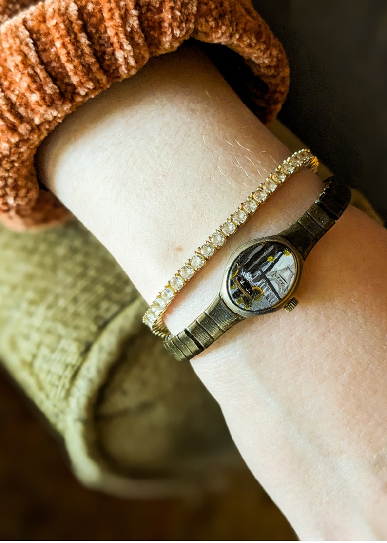 Hand Painted Vintage Watch, Hand Painted Jewelry, Painted Bracelet ...