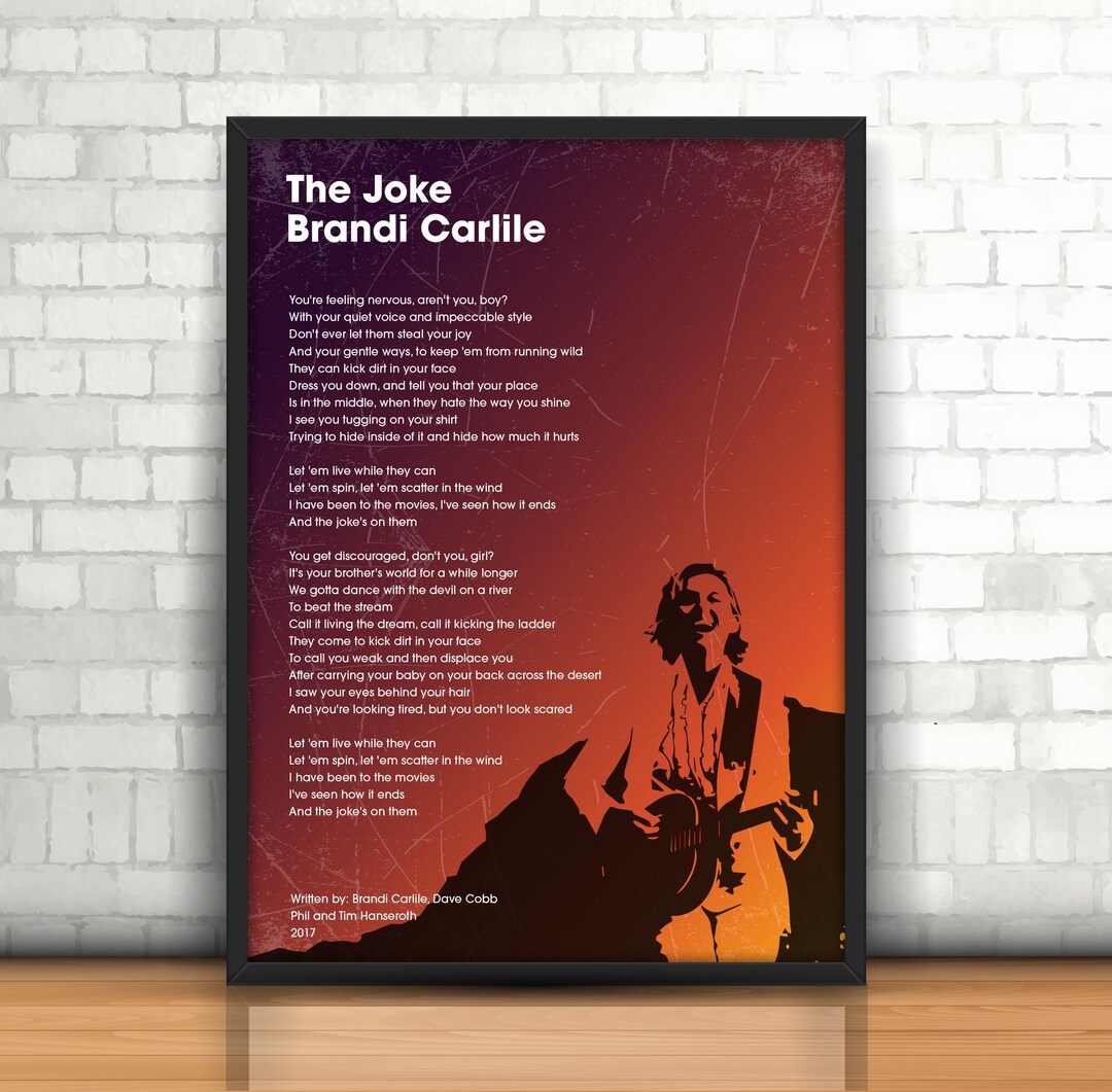 The Joke - Brandi Carlile Lyric Poster - Etsy