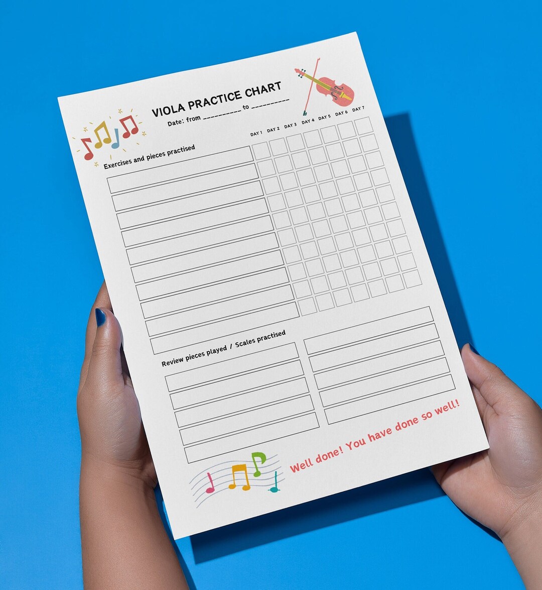 Viola Music Practice Chart | Learning the Viola Chart | Reward Chart ...