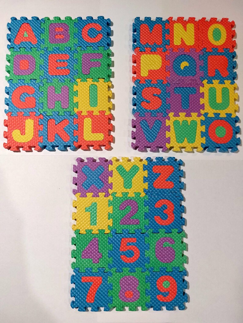 36pc Mini Foam Letter Mat - Dollhouse Nursery Play Mat Miniature Kids ...