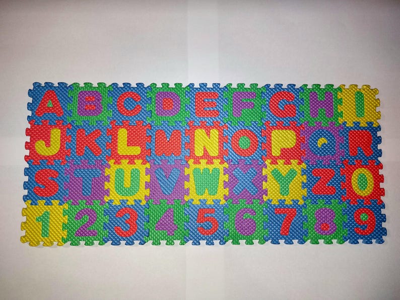 36pc Mini Foam Letter Mat - Dollhouse Nursery Play Mat Miniature Kids ...