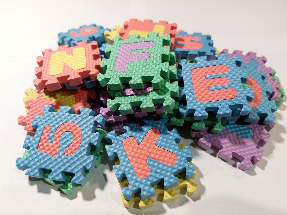 36pc Mini Foam Letter Mat - Dollhouse Nursery Play Mat Miniature Kids ...